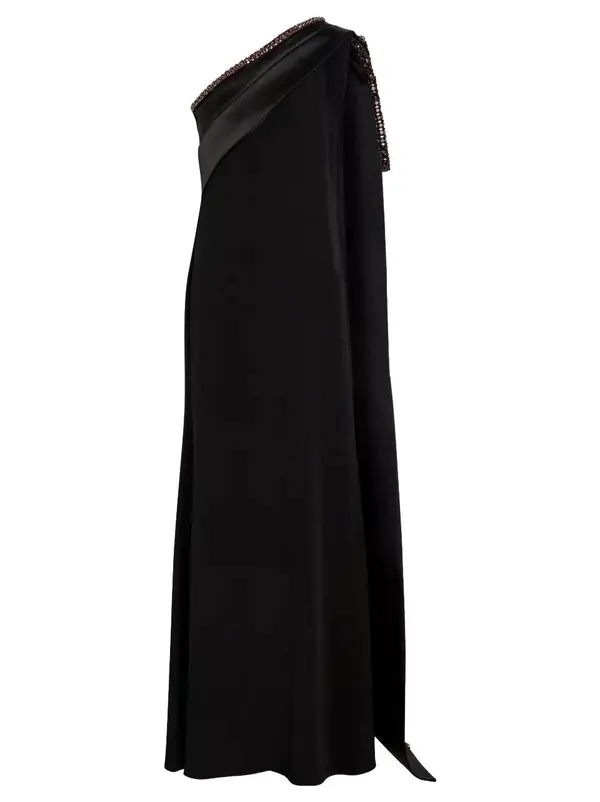 Roland Mouret Embellished One-shoulder Maxi Dress - Black
