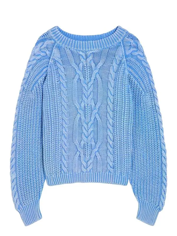 Free People Frankie Cable-knit Sweater - Blue