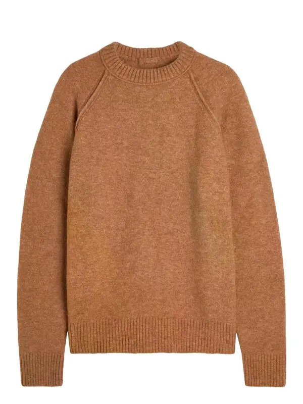 TEN C Raglan-sleeve Crew-neck Sweater - Brown