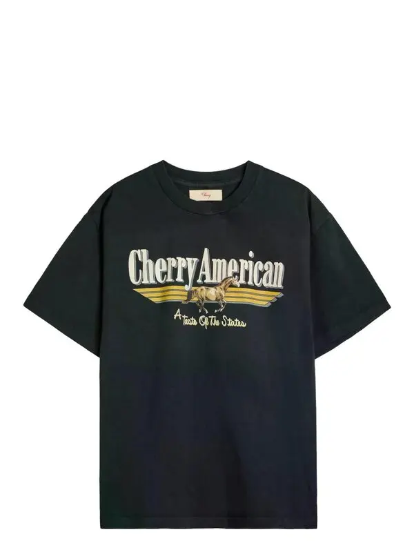 CHERRY LA Coast To Coast Horse Graphic T-shirt - Black