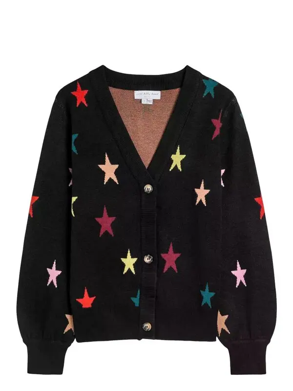 NEVER FULLY DRESSED Star-pattern Cardigan - Black