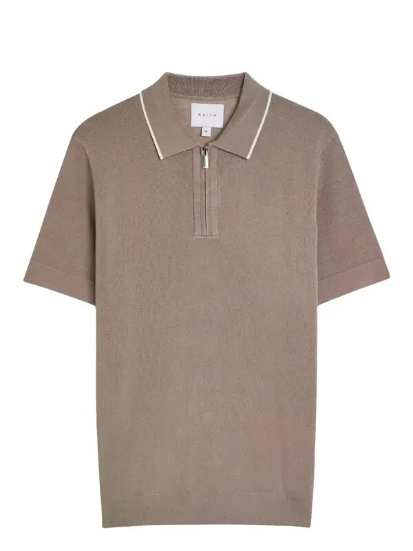 RAITH Henry Half-zip Polo Shirt - Neutrals
