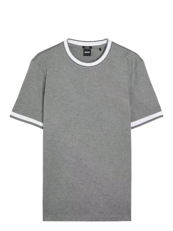 BOSS Contrast-trim T-shirt - Grey