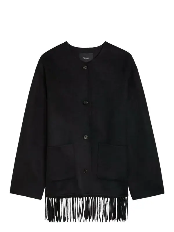 Rails Fringed Pocket Coat - Black