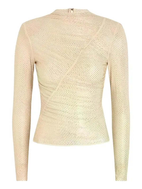 SELF-PORTRAIT Embellished Long-sleeved Top - Neutrals