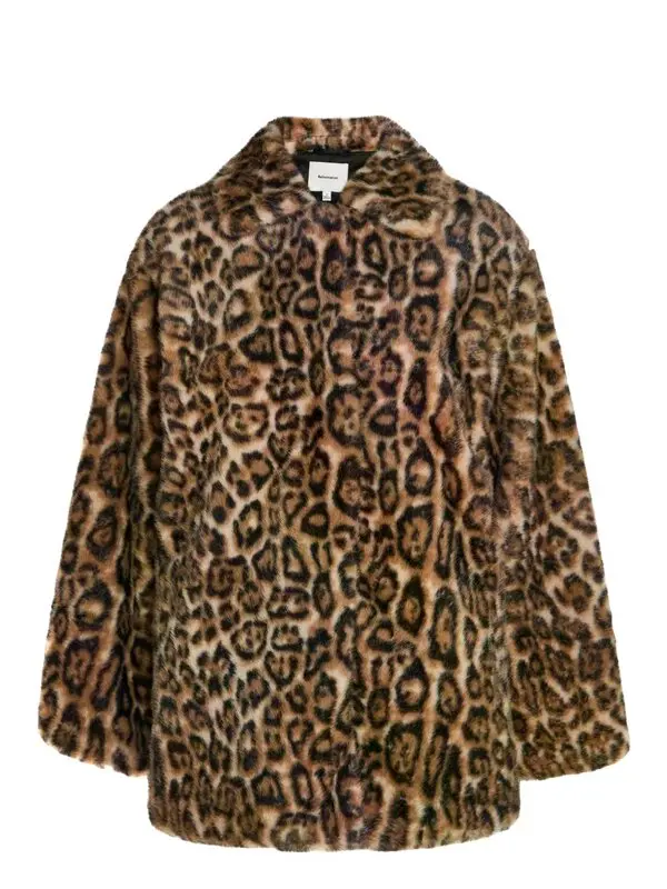 REFORMATION Leopard Print Faux-fur Coat - Neutrals