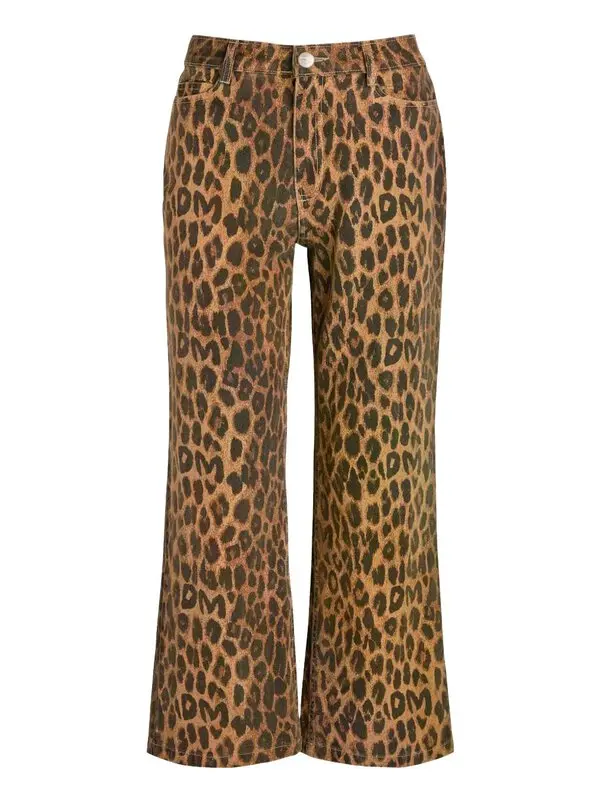 DAMSON MADDER Leopard-print Trousers - Brown