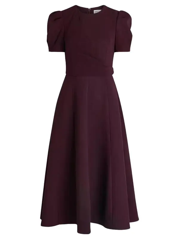 Rebecca Vallance Syrah Puff-sleeve A-line Midi Dress - Purple