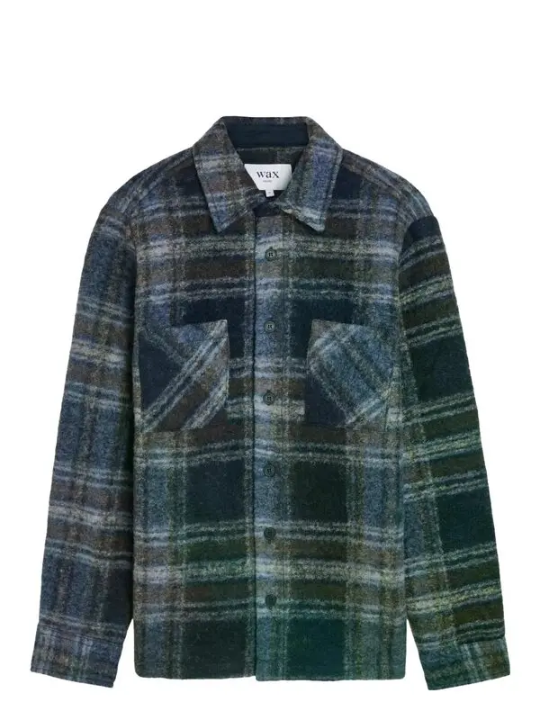 WAX LONDON Chest-pocket Checked Shirt Jacket - Blue