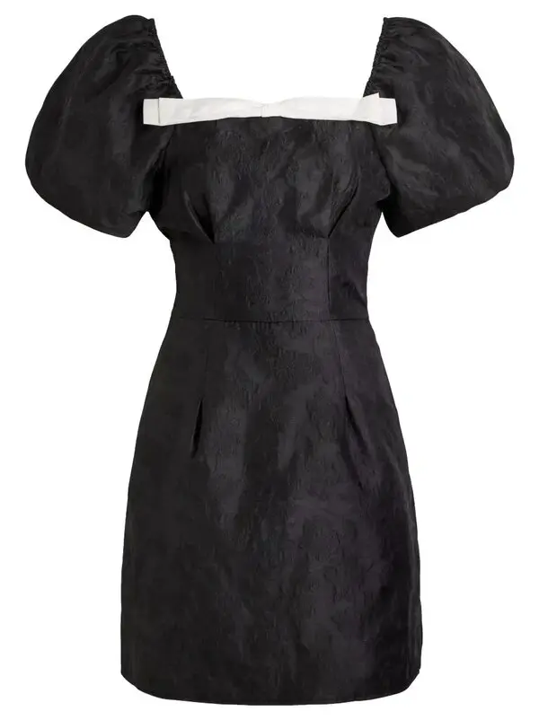 SISTER JANE Cocktail Bow Puff-sleeve Dress - Black