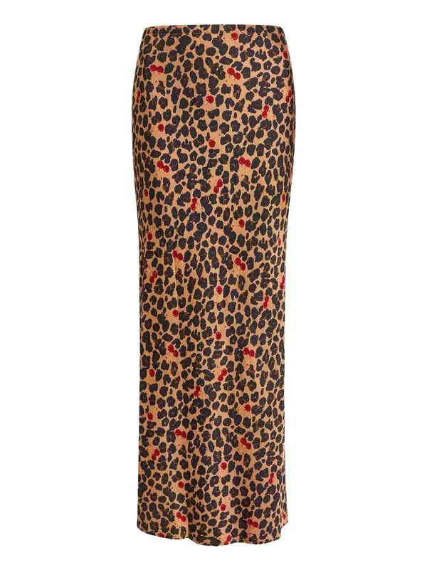 NEVER FULLY DRESSED Animal-print Midi Skirt - Brown
