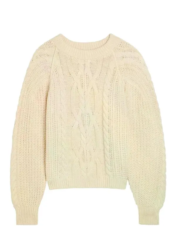 Free People Frankie Cable Knit Sweater - Neutrals