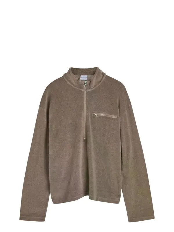 MKI MIYUKI ZOKU Half-zip Pocket Sweatshirt - Brown
