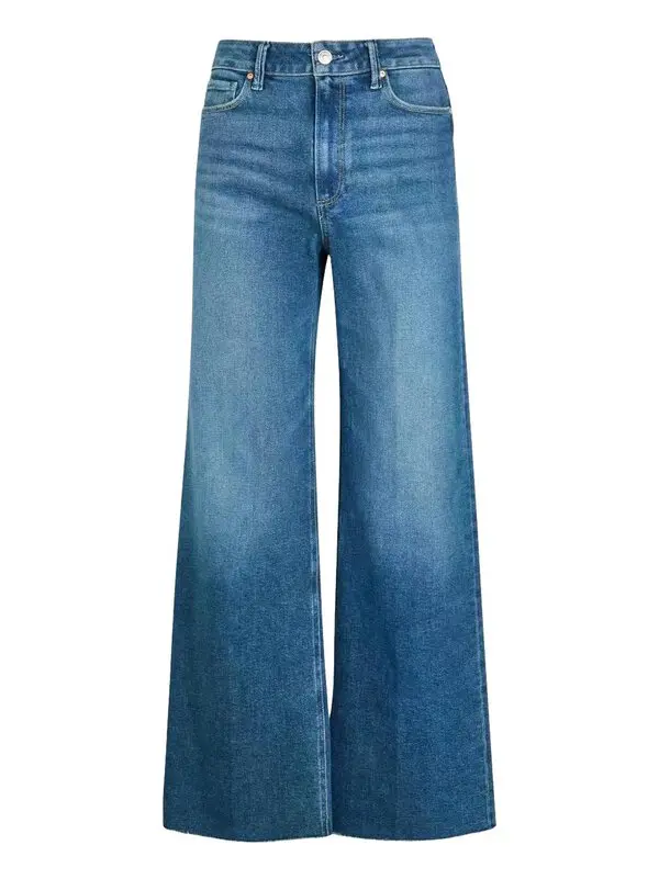 Paige Faded Wide-leg Jeans - Blue