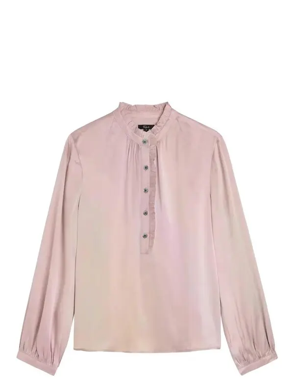 Rails Ruffled Buttoned Blouse - Pink