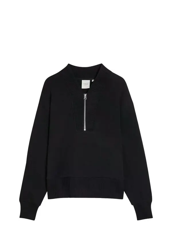 Varley Sally Zip V-neck Sweater - Black