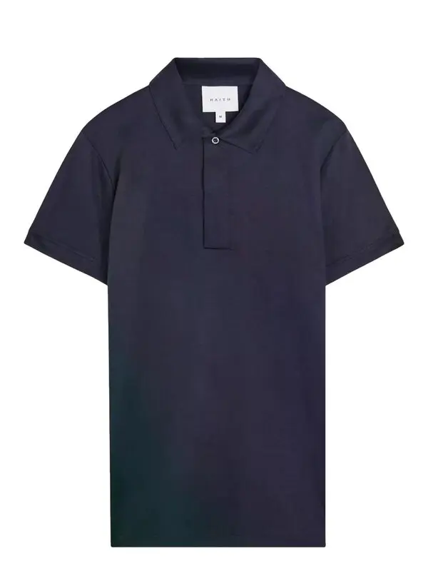 RAITH Button-collar Polo Shirt - Blue