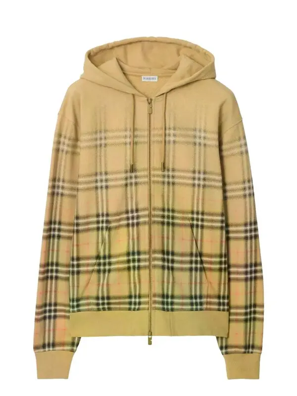 Burberry Check-pattern Zip-up Hoodie - Neutrals