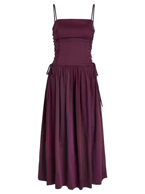 DAMSON MADDER Ruched Lace-up Dress - Purple
