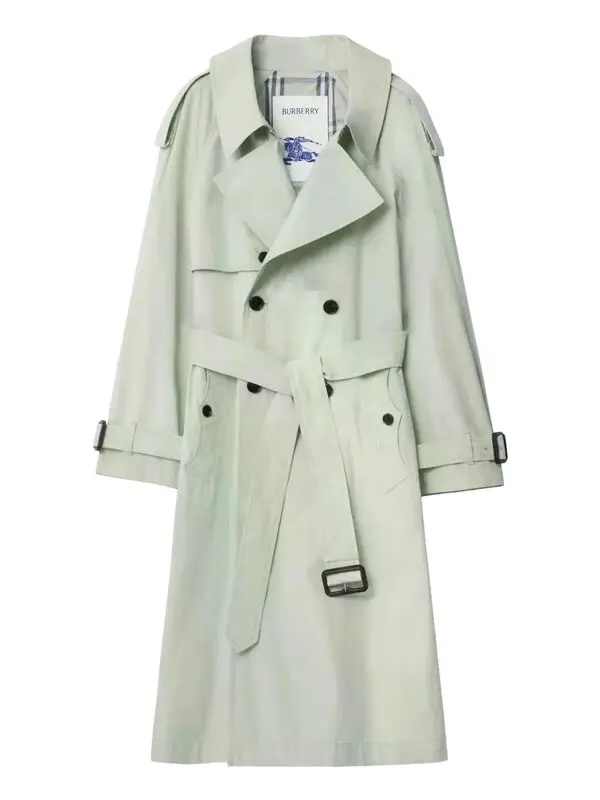 Burberry Double-breasted Belted Trench Coat - Green