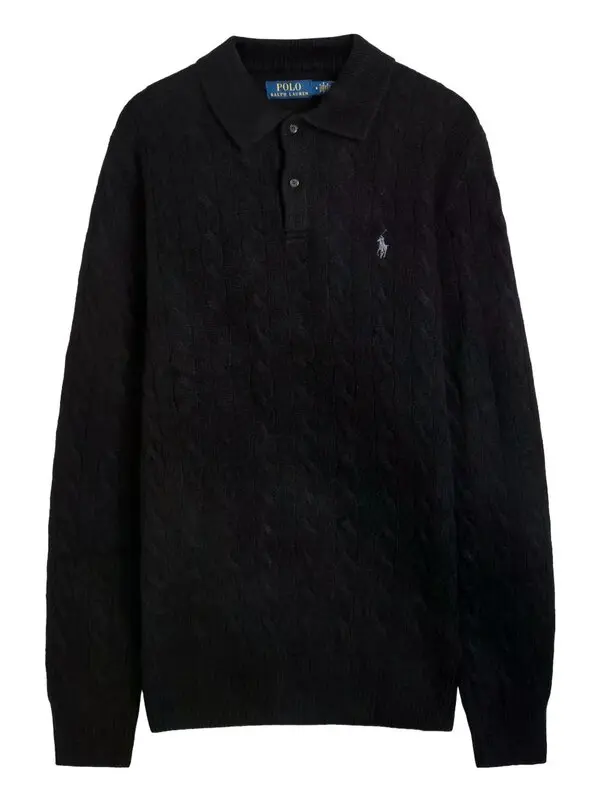 Polo Ralph Lauren Cable-knit Polo Shirt - Black