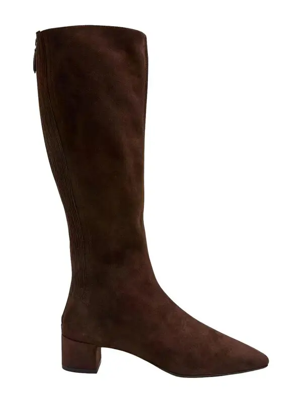 AQUAZZURA Ribbed Block-heel Boots - Brown