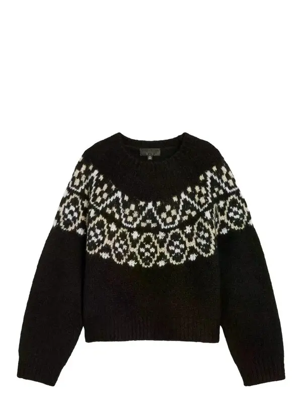 NILI LOTAN Fair Isle Patterned Sweater - Black