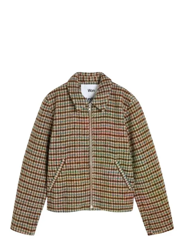 WON HUNDRED Checked Zip Overshirt - Brown