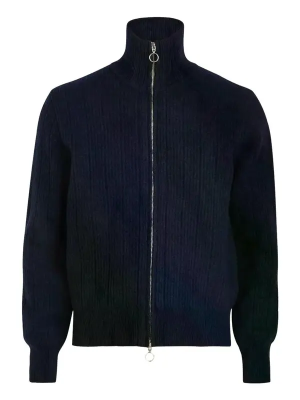 Oliver Spencer Overton Zip-fastening Roll-neck Cardigan - Blue