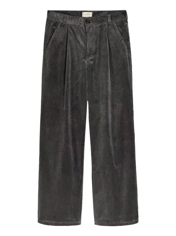 Oliver Spencer Pleated Corduroy Trousers - Grey