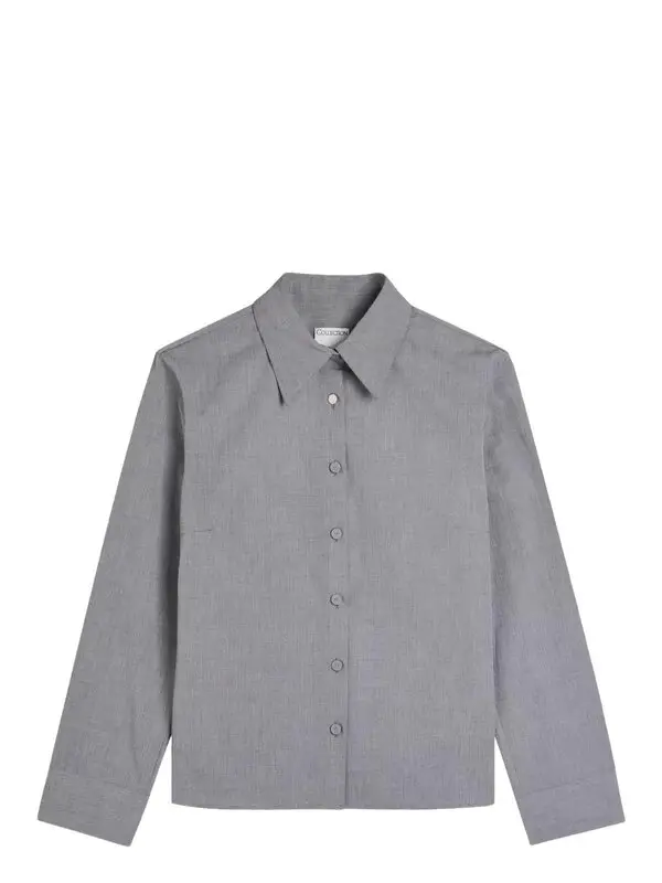Calvin Klein Buttoned Collared Top - Grey