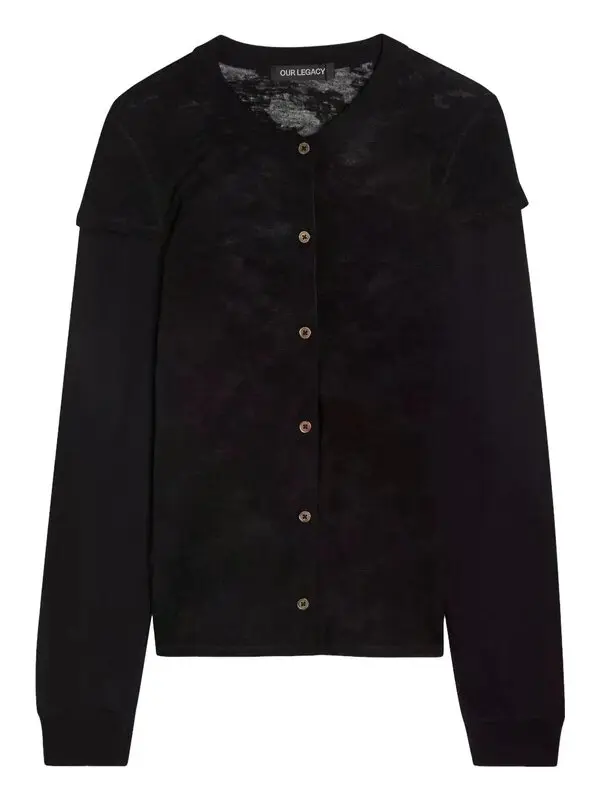 Our Legacy Flower-jacquard Cardigan - Black