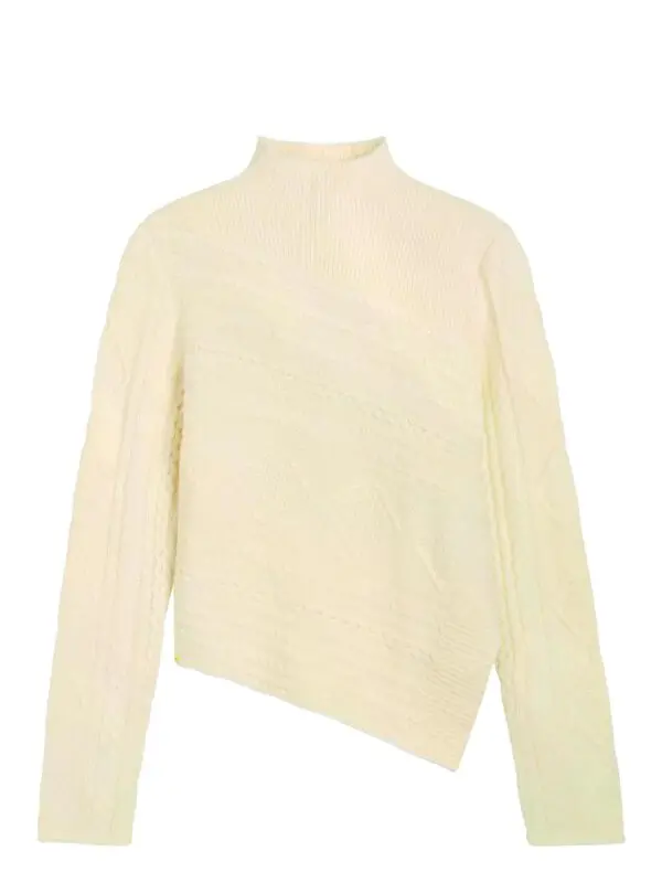 Staud Sidney Cable-knit Asymmetric Sweater - Neutrals