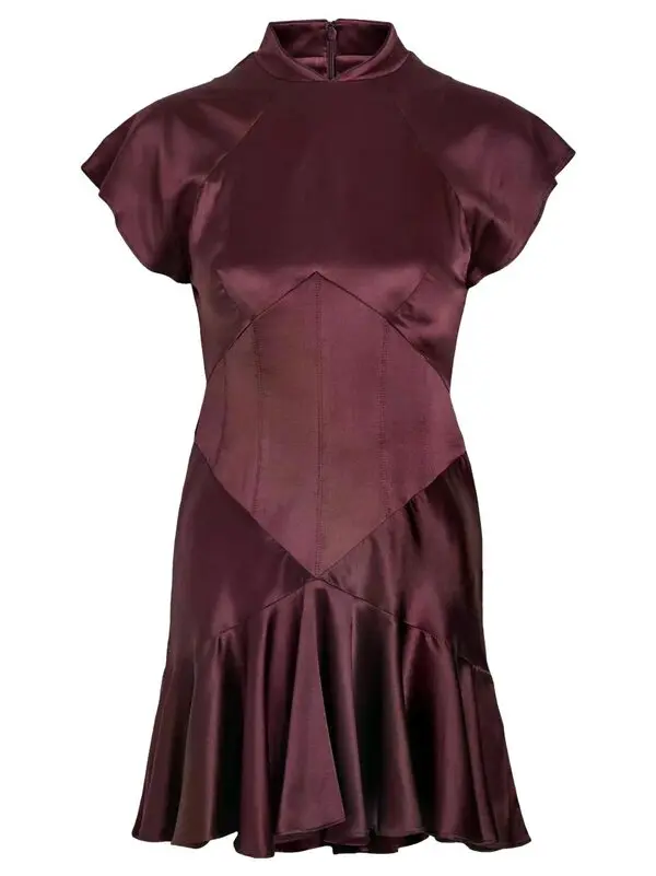 DE LA VALI Alizee Ruffle Trim Panelled Dress - Purple