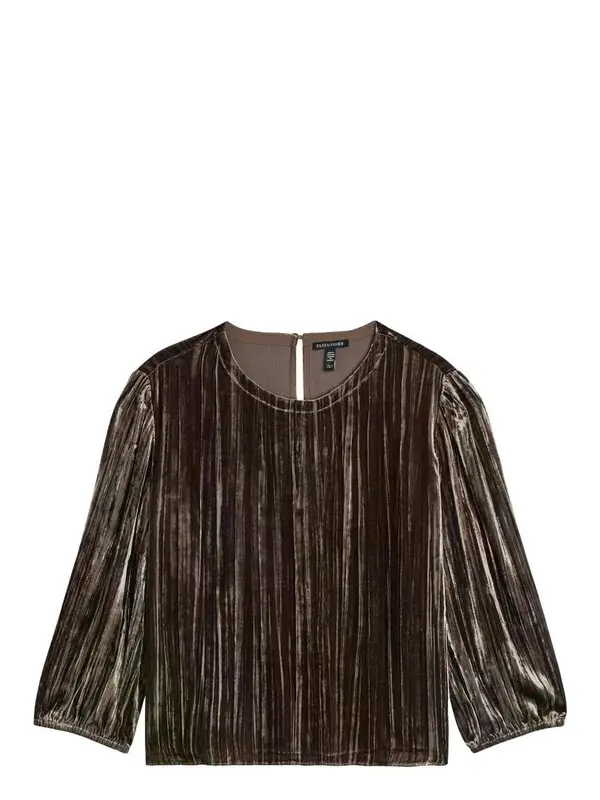 Eileen Fisher Velvet Round-neck Top - Brown