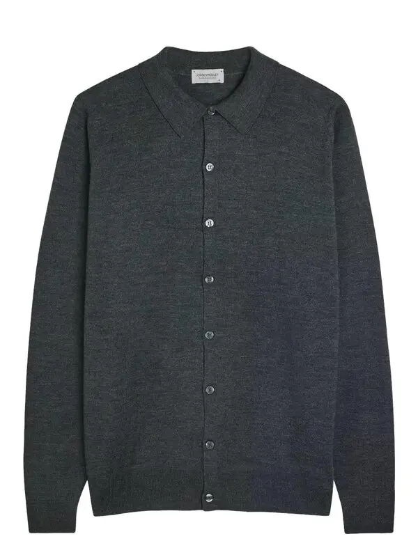 John Smedley Tibor Merino Wool Cardigan - Grey