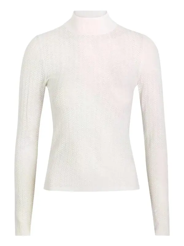 Alice + Olivia Chevron-design Long-sleeve Top - White