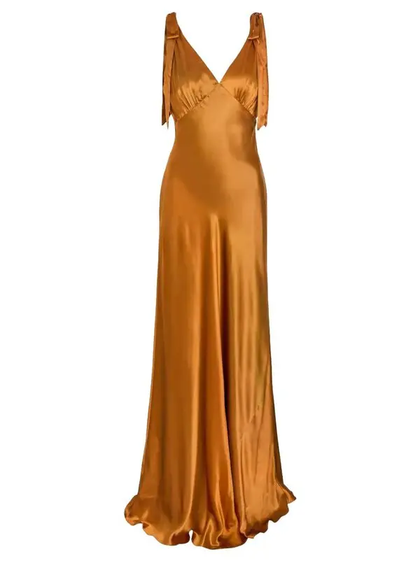 REFORMATION Tie-strap V-neck Maxi Dress - Orange