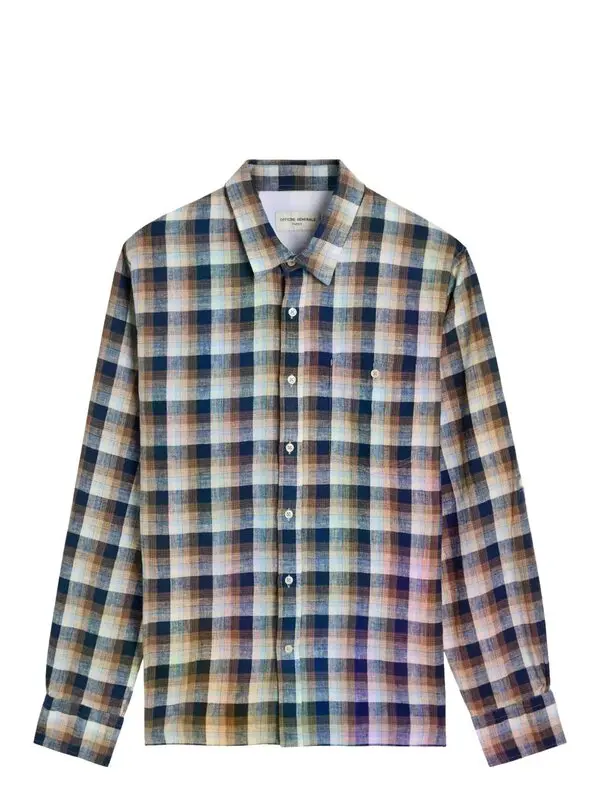 Officine Générale Younes Checked Shirt - Blue