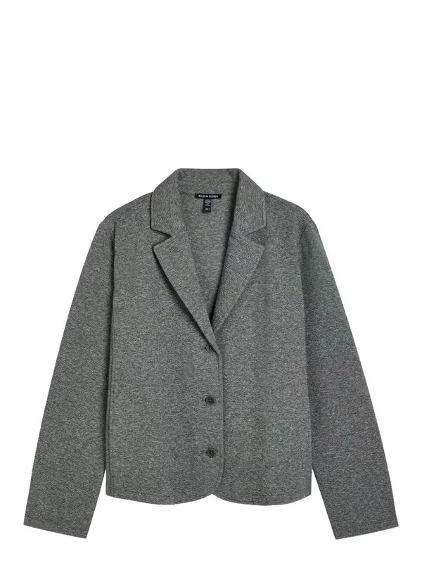Eileen Fisher Buttoned Collared Blazer - Grey