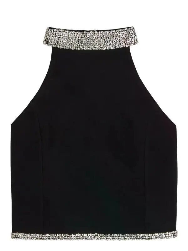 Alice + Olivia Crystal-embellished Halterneck Top - Black