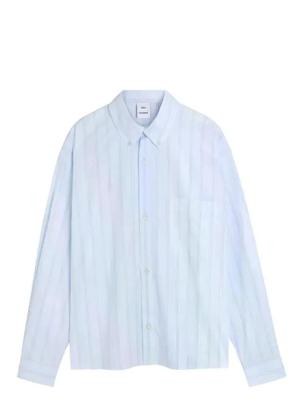 WON HUNDRED Striped Chest-pocket Shirt - Blue