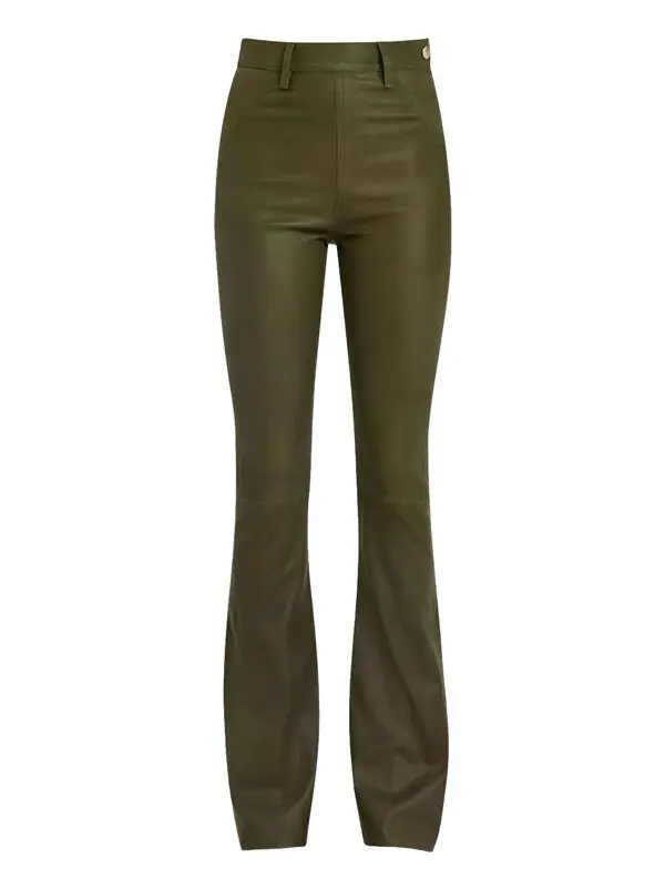 SKIIM Button-detail Flared Trousers - Green