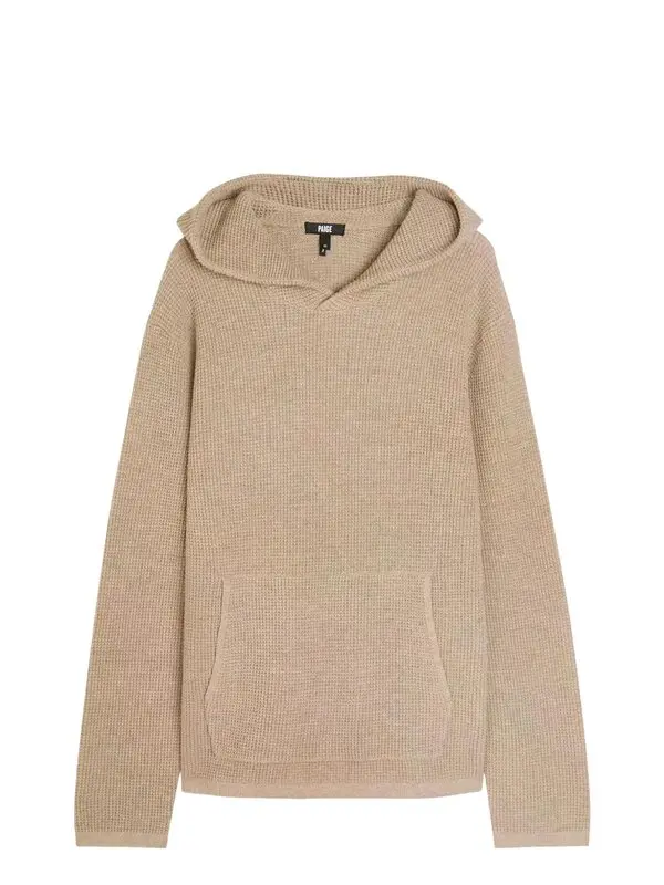 Paige Hooded Pullover With Pouch Pocket - Neutrals