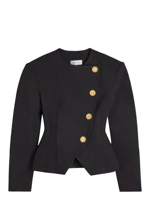 Ronny Kobo Gold-tone Button Jacket - Black