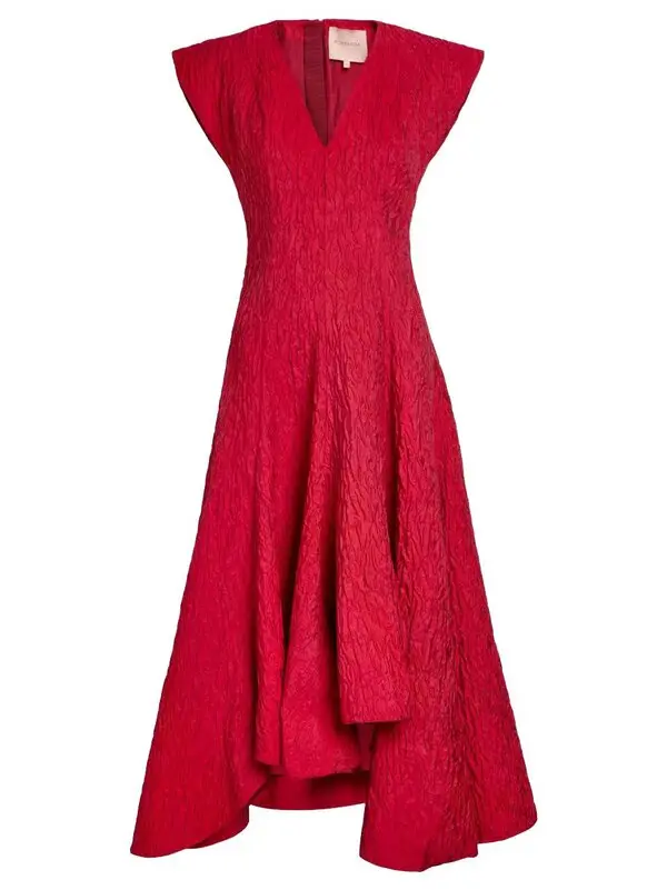 ROKSANDA Sapha V-neck Asymmetric Dress - Red