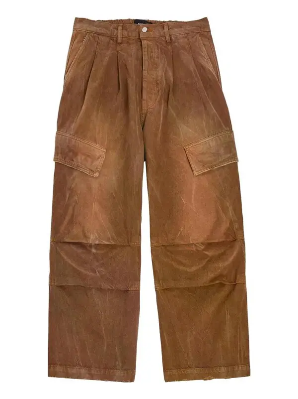 NAHMIAS Cargo-pocket Pleated Trousers - Brown