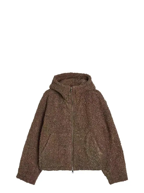 COLE BUXTON Textured Zip Hoodie - Brown