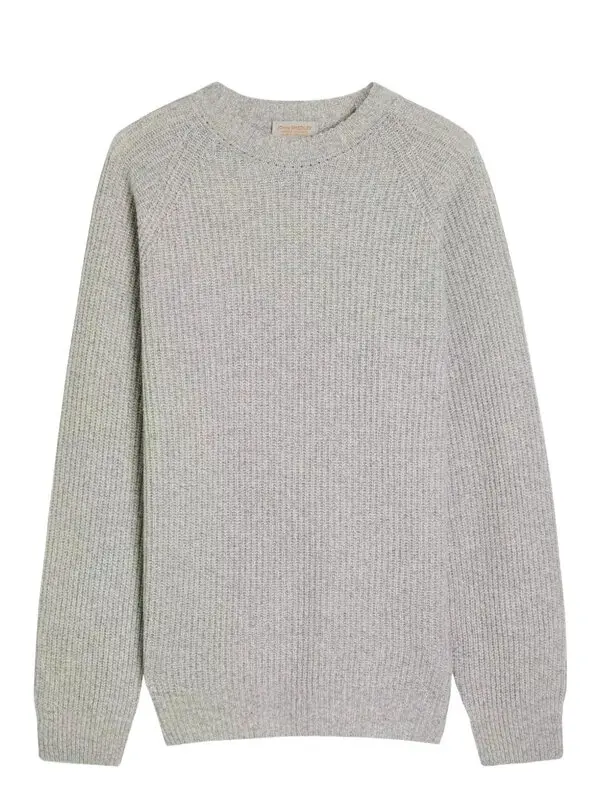 John Smedley Ribbed Crew Neck Sweater - Grey