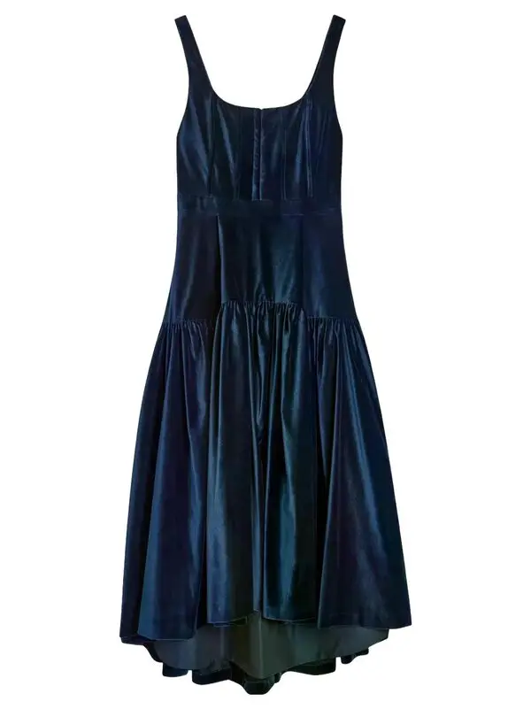 Alice + Olivia Diana Velvet Midi Dress - Blue